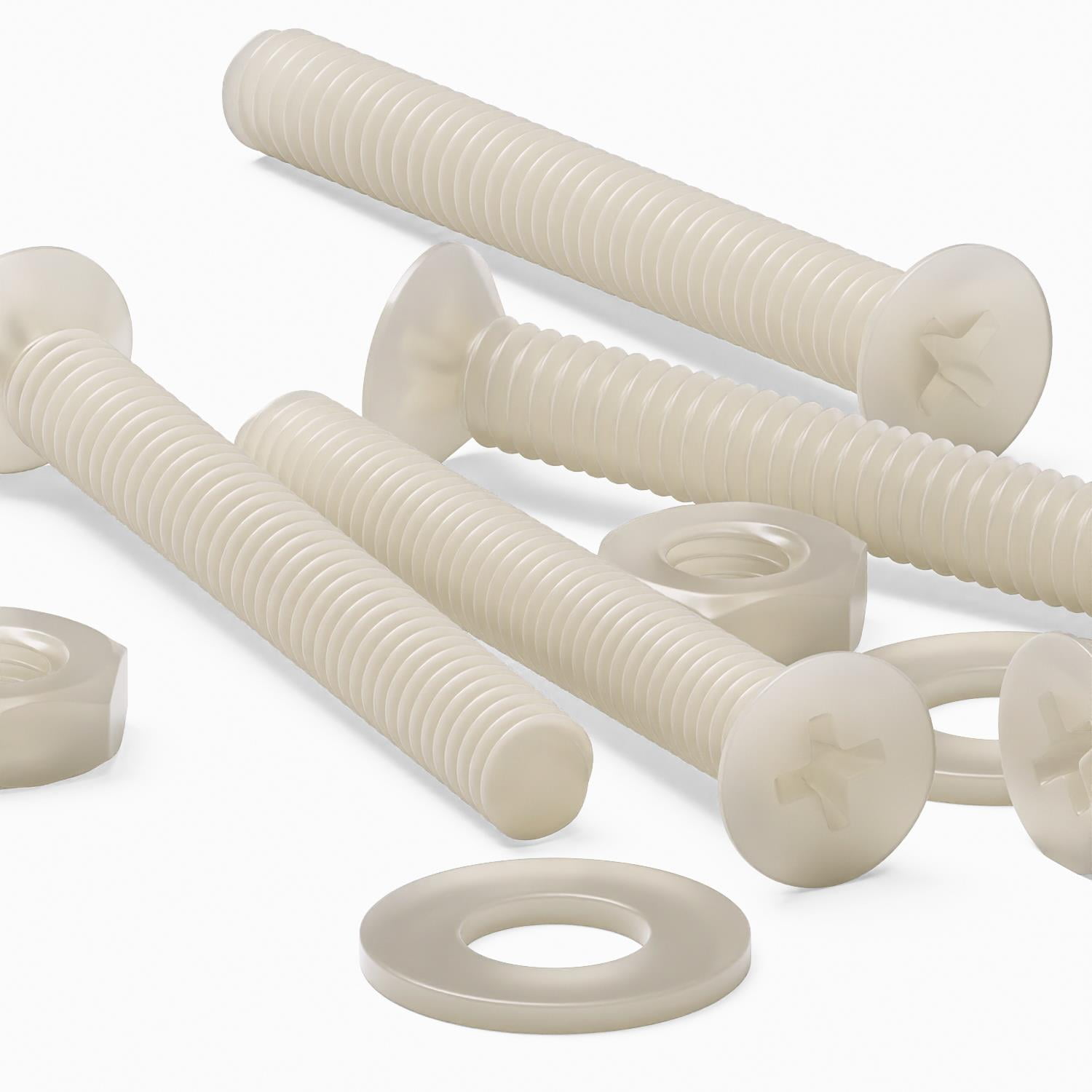 50 x Nylon Countersunk plastic machine screws, M2 x 16mm, Plastic Bolts ...