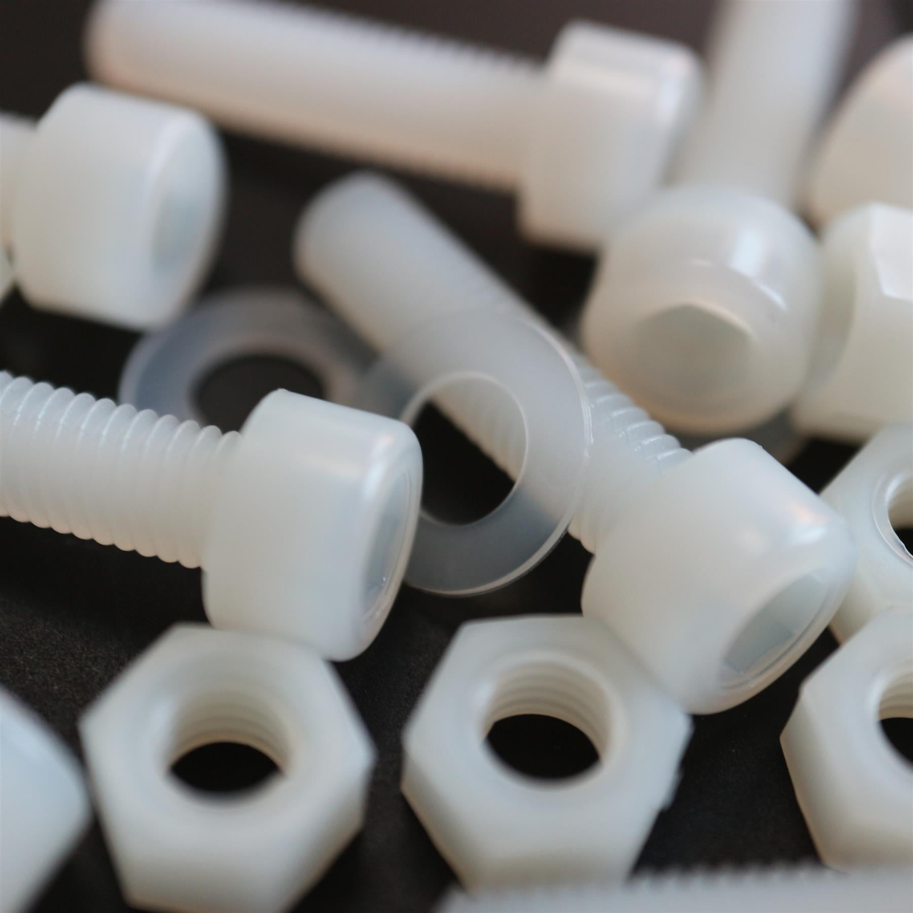 50 x Nylon Socket Head, plastic machine screws, M3 x 20mm, Plastic ...