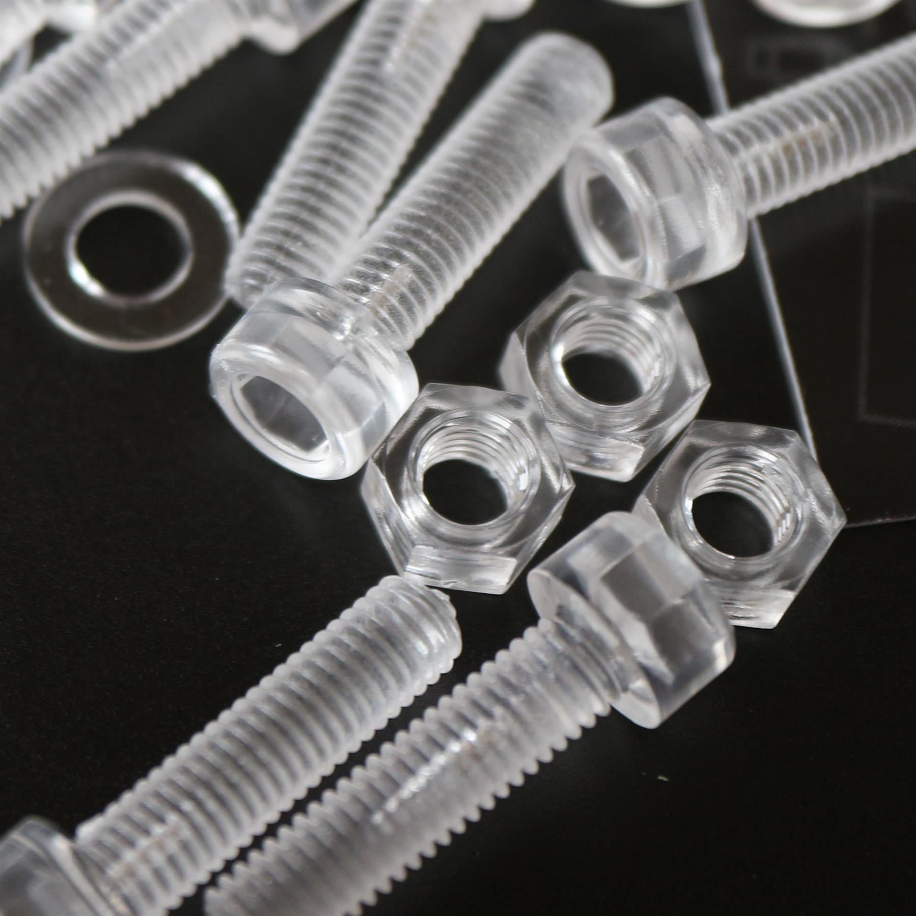 50 x Polycarbonate socket head, hex head, plastic machine screws, M5 x 20mm, Plastic Bolts, Nuts ...