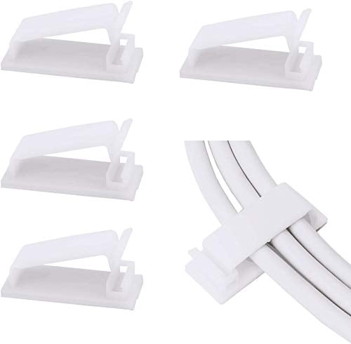 ® 50 x Self-Adhesive Cable Management Clips for USB Cable TV, Charger ...