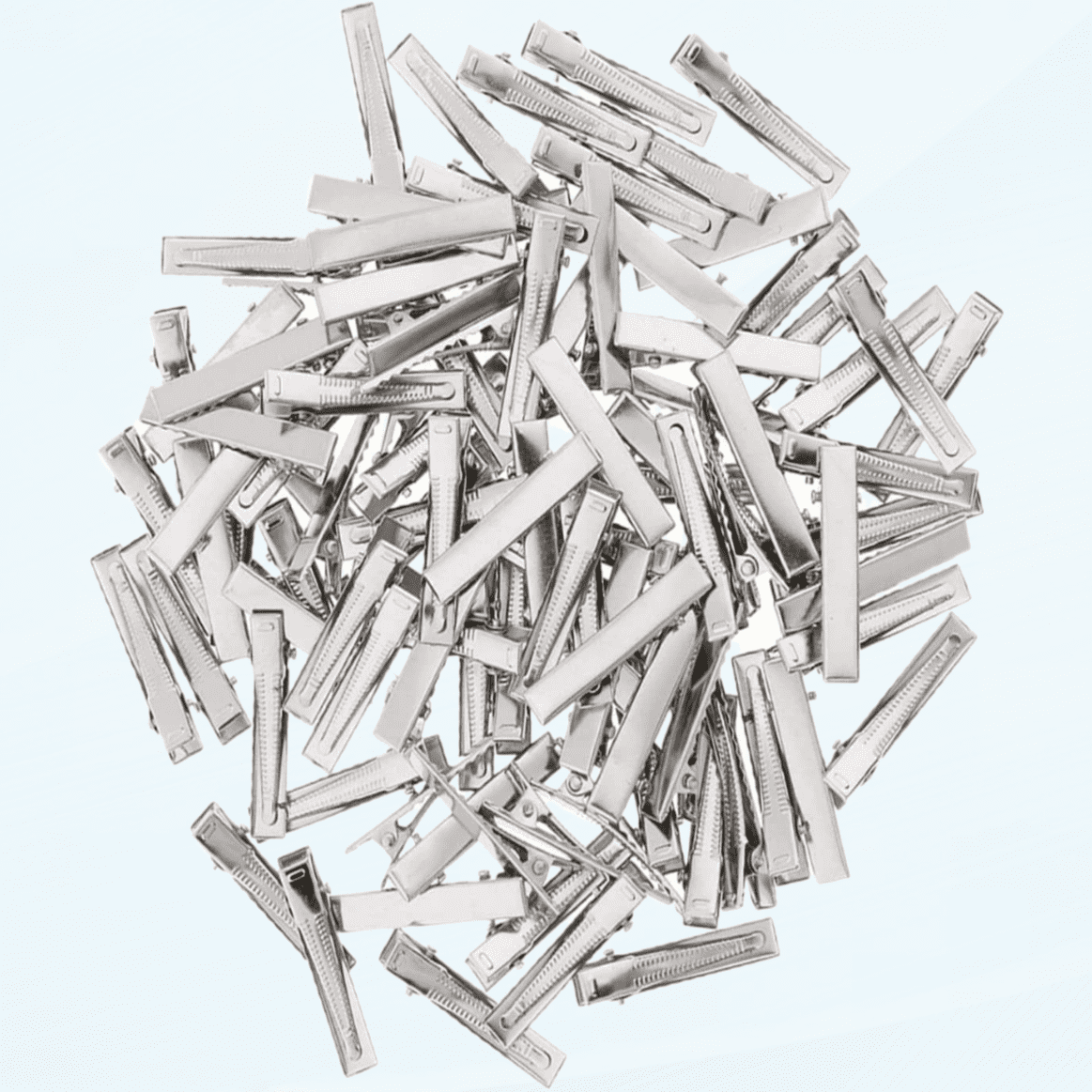 50 x Silver duck bill hair clips 6cm metal hair clips alligator hair ...