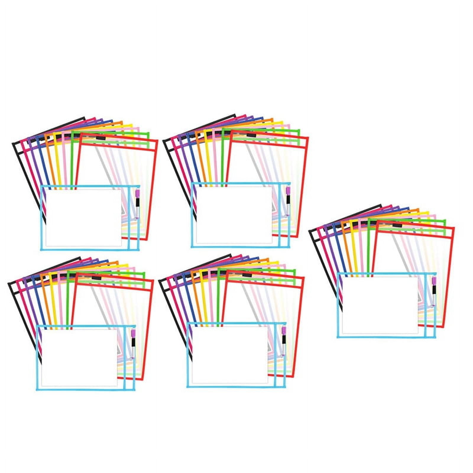 50 x pocket protectors(5 pcs each of , green, yellow, red, black, pink ...