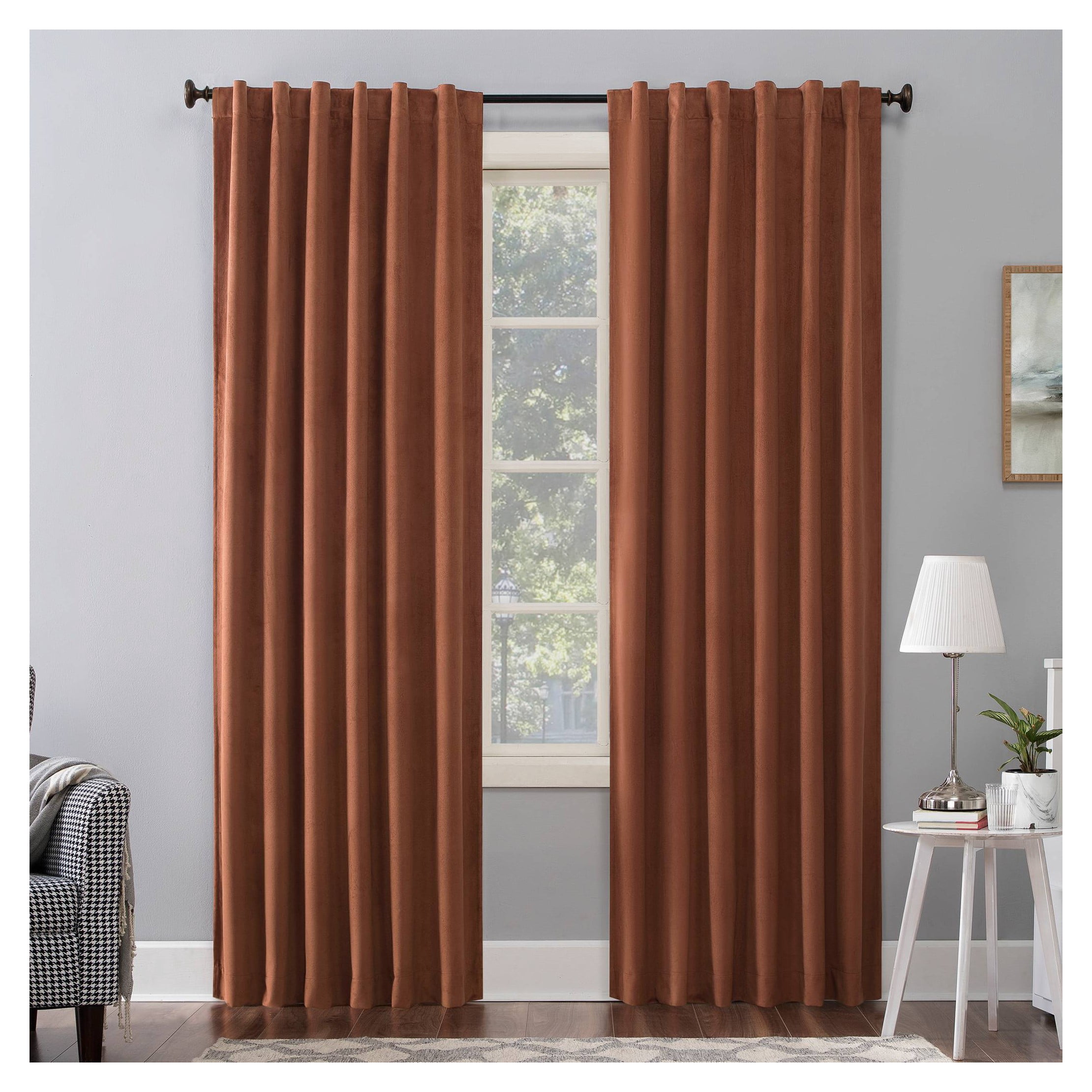 50"x84" 100% Blackout Amherst Velvet Noise Reducing Thermal Curtain ...