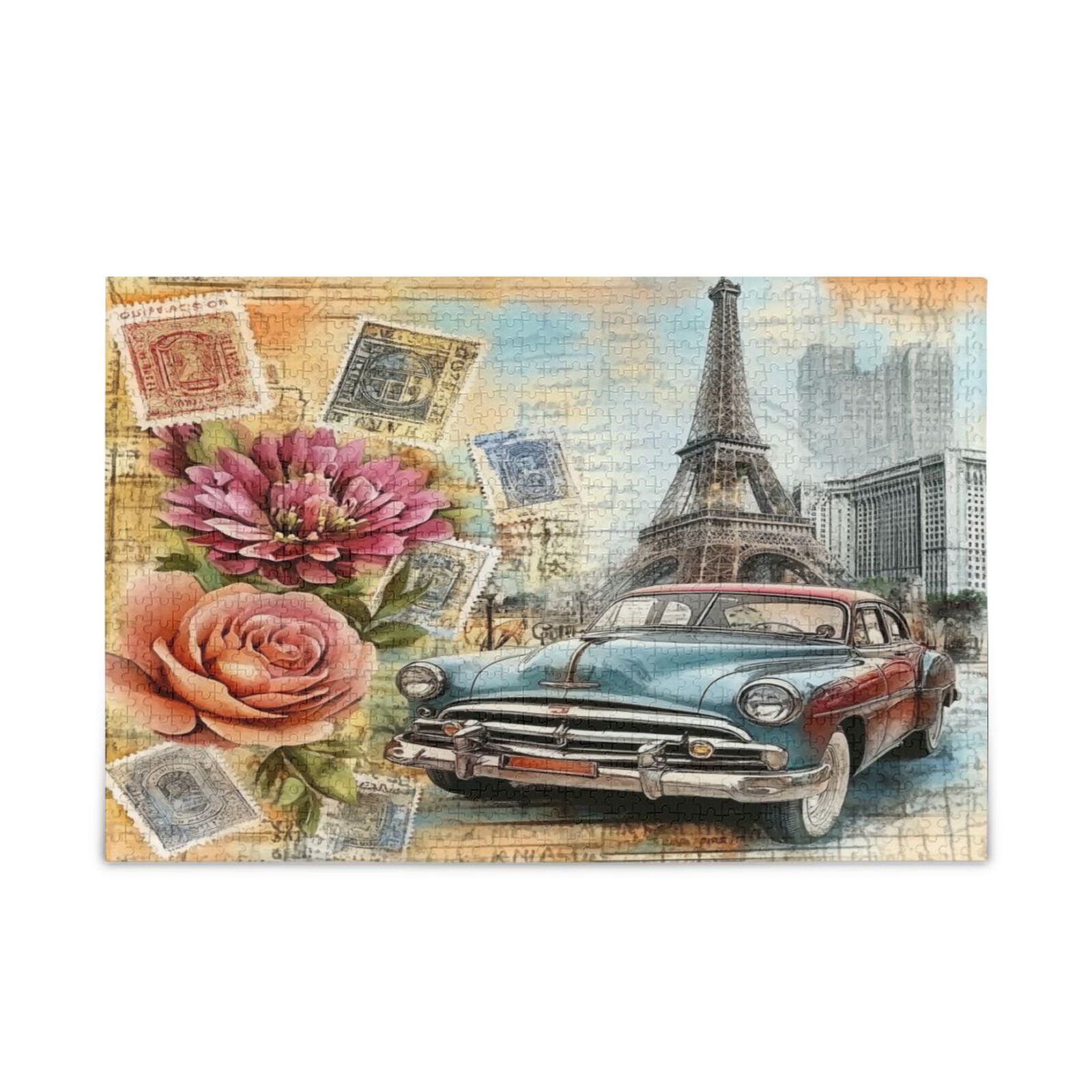 [500/1000 Piece Puzzle] Wooden Composite Jigsaw Puzzle Set with Storage ...