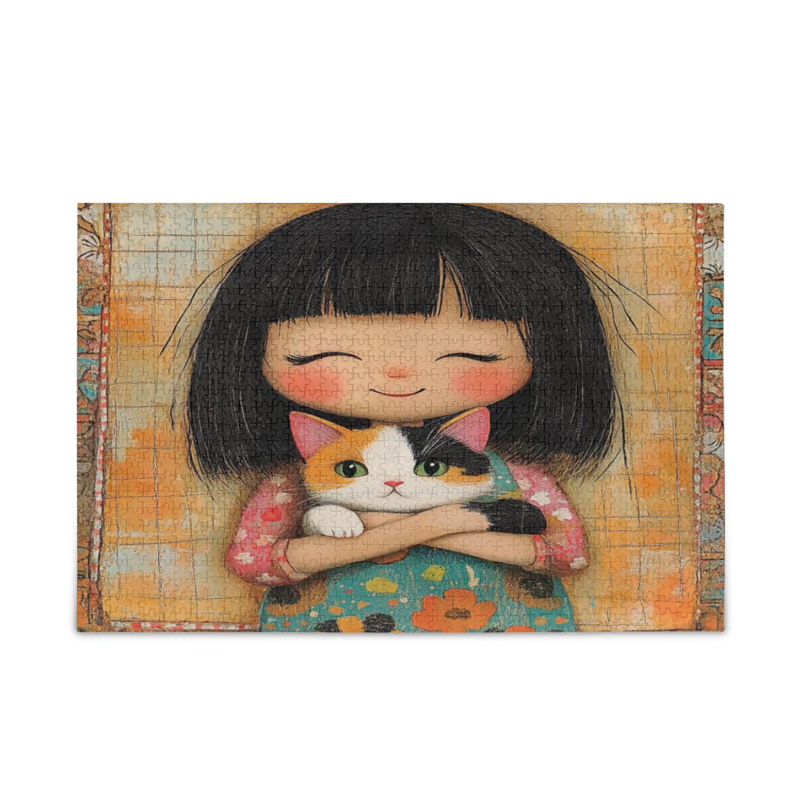 [500/1000 Piece Puzzle] Wooden Composite Jigsaw Puzzle Set with Storage ...