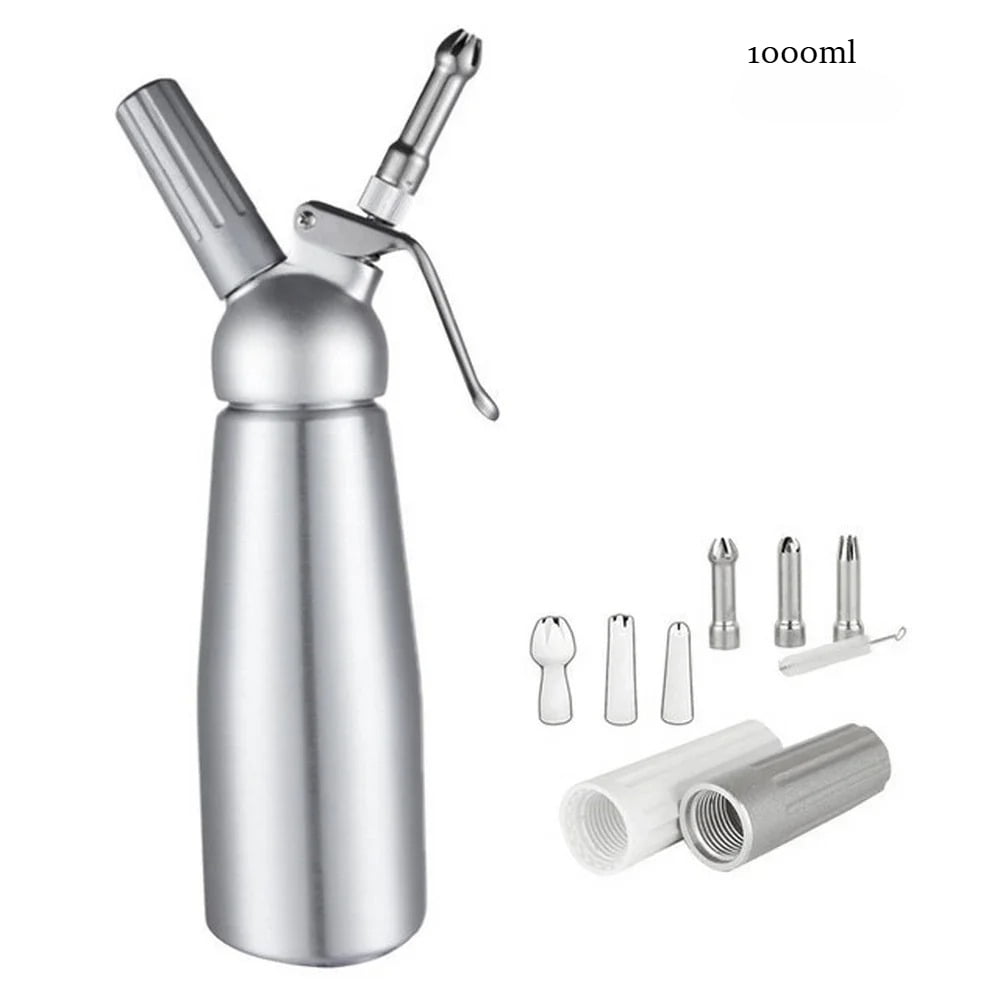 500/1000ml Aluminum Cream Gun Chantilly Siphon Whipped Cream Dispenser ...