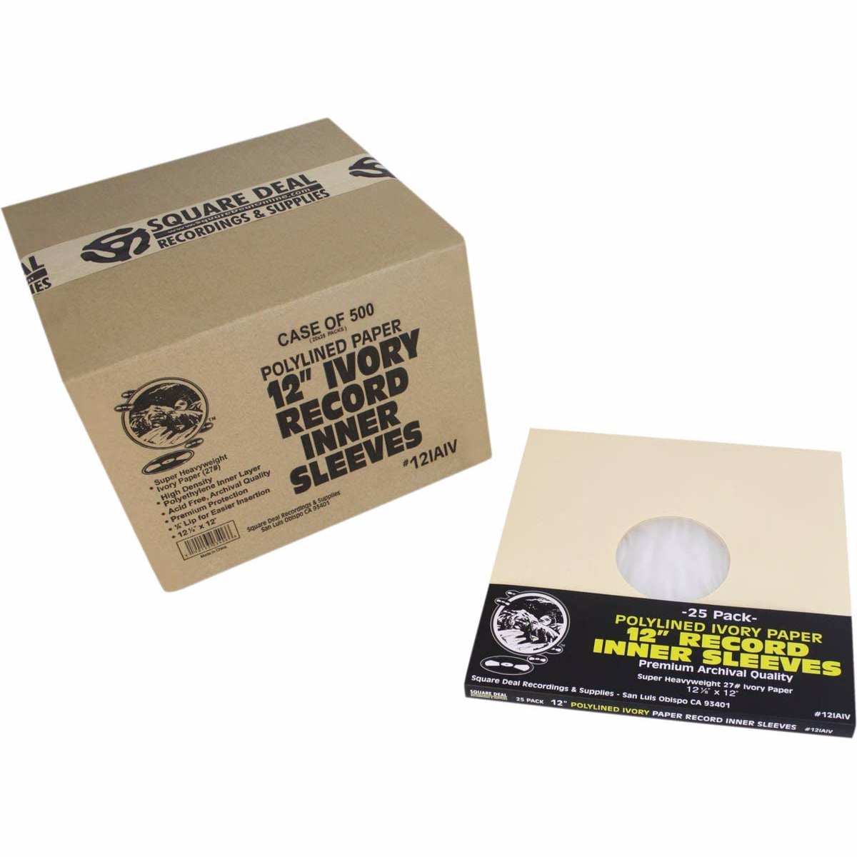 (500) 12 Premium Ivory Polylined Record Inner Sleeves - Archival ...