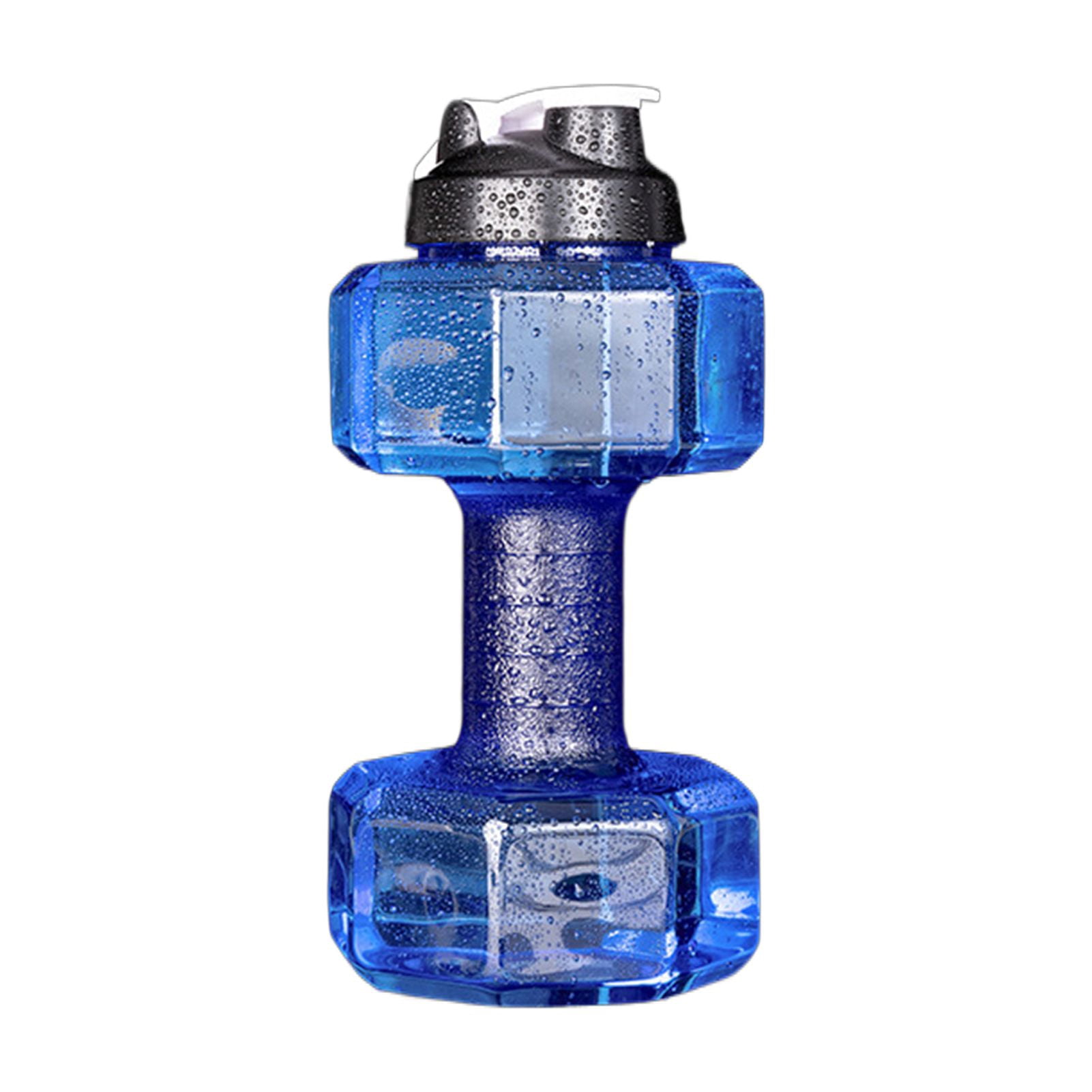 500/1500/2200/2600ML Dumbbell Sports Water Bottle Clear Portable Arm ...
