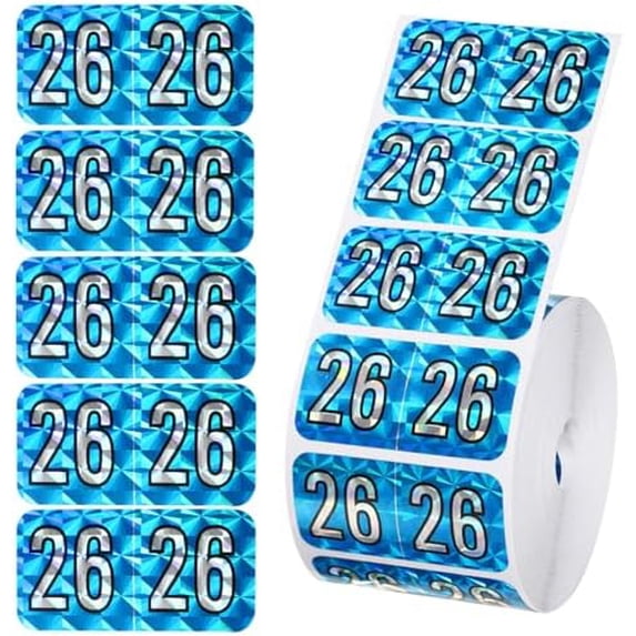 500 2026 Year Labels, 3/4 x 1-1/2 inch File Folder Stickers Color Coded ...