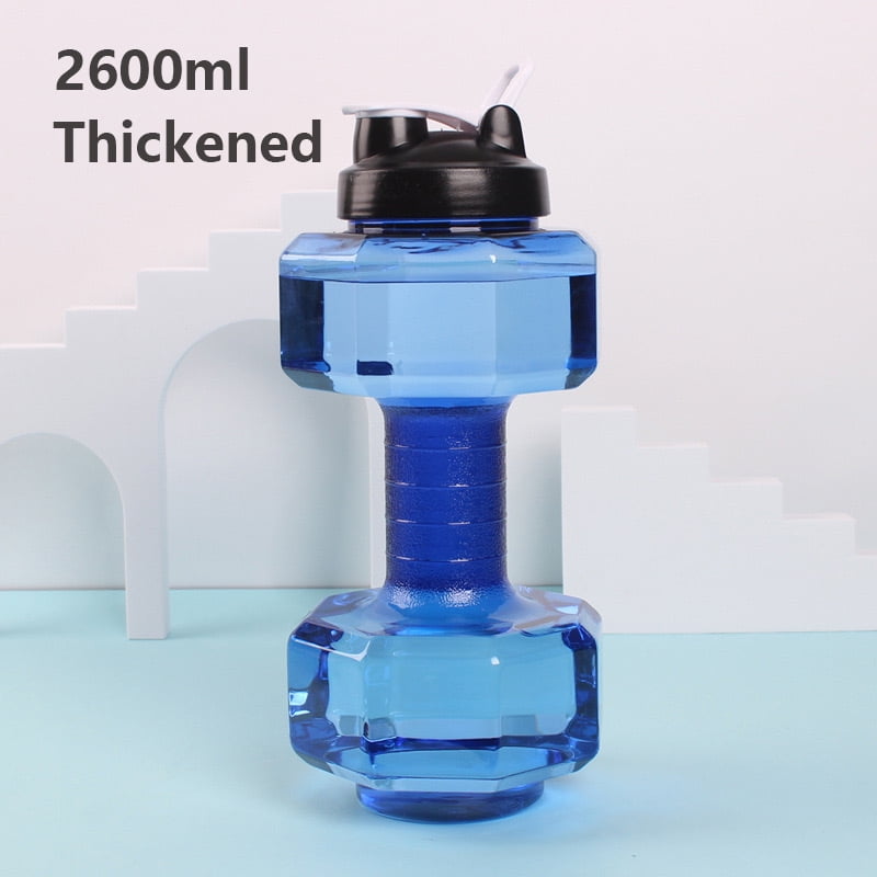 500/2600ml PET Sport Water Bottle Dumbbell Shaped Kettle Outdoor Indoor Fitness Cycling Water ...