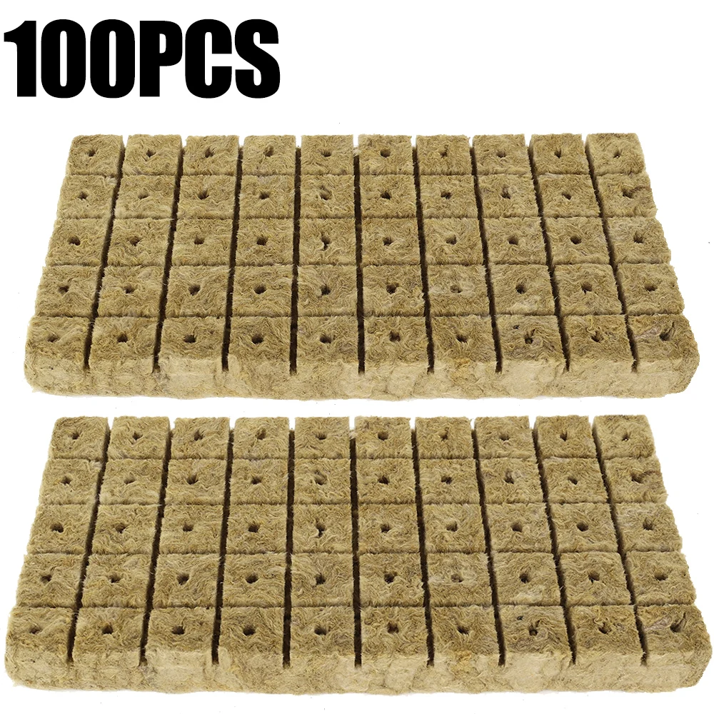 500/50x Stonewool Hydroponic Grow Media Cubes Garden Seedling Block ...