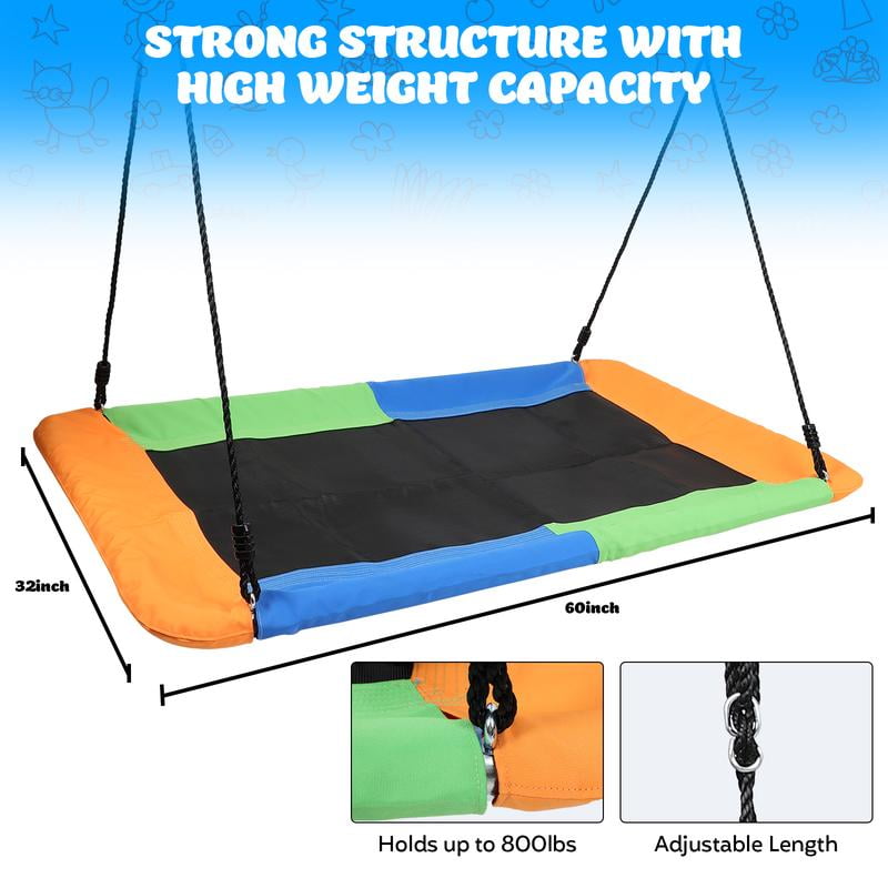 500-800lb Giant 60" Platform Tree Swing,Saucer Swing with Swing Stand ...