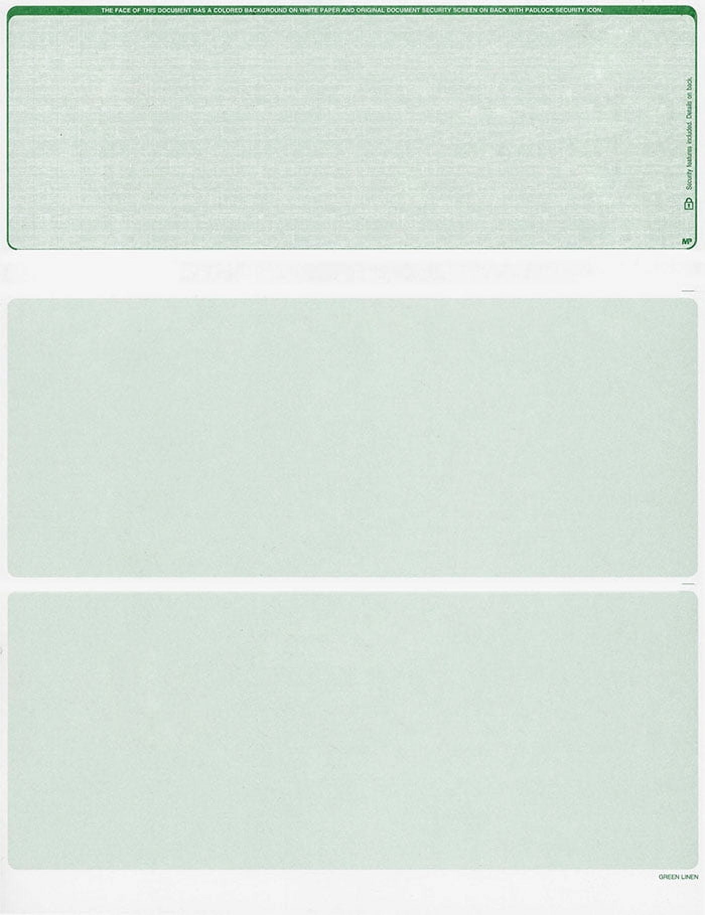 500 BLANK COMPUTER CHECKS- LINEN GREEN- ON TOP - Walmart.com