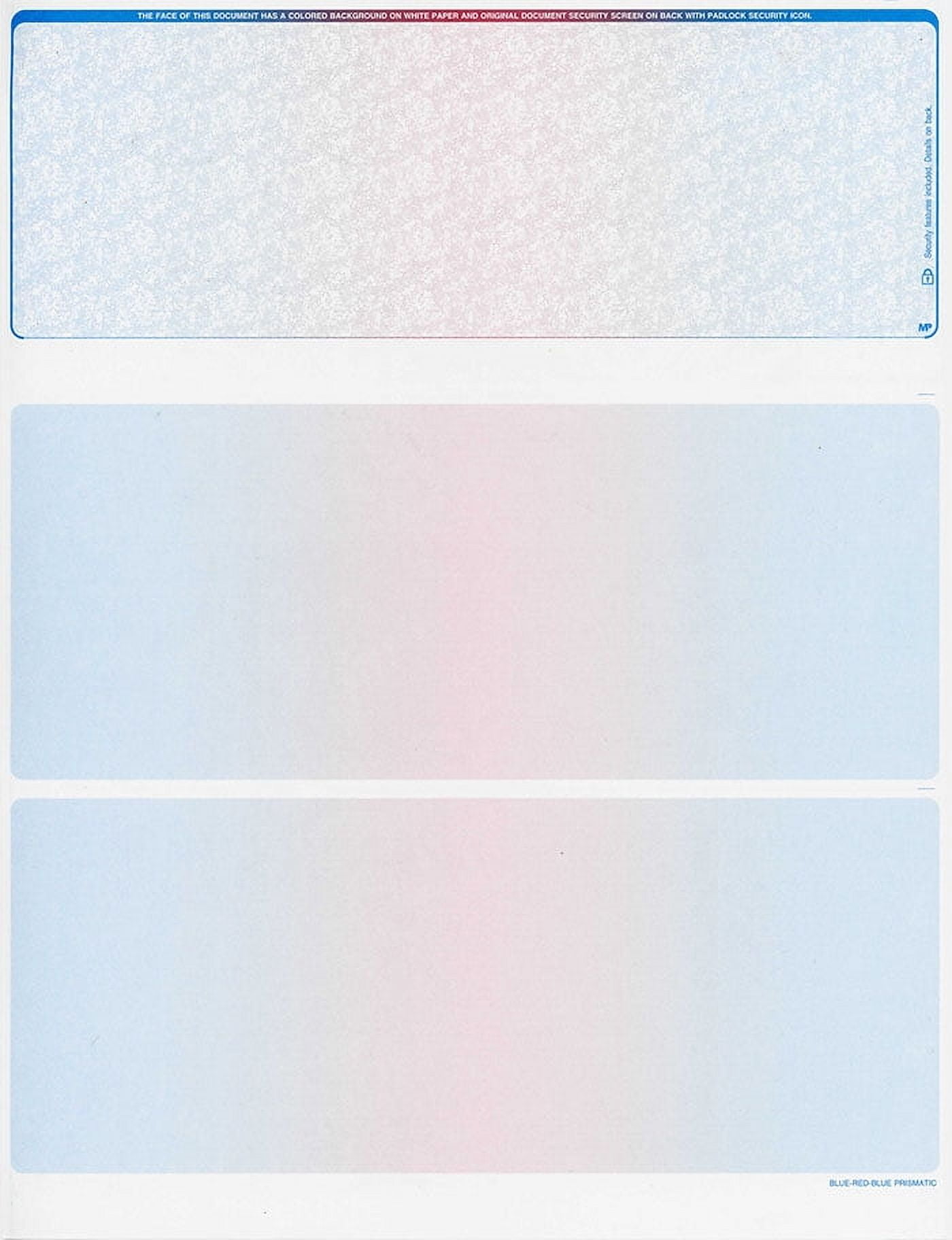 500 Blank Computer Checks on Top- Prismatic Blue/Red/Blue - Walmart.com