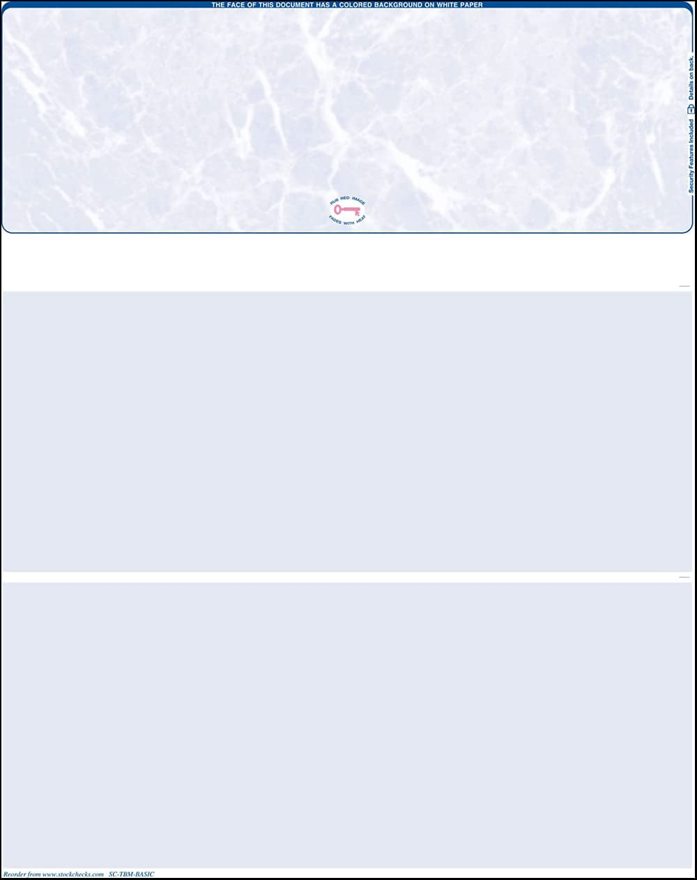 500 Blank Laser Check Stock - Blue Marble - Top. Order Checks ...