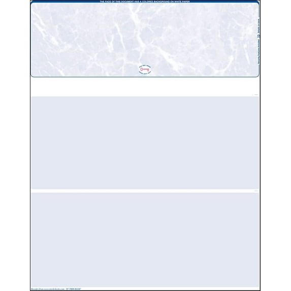 500 Blank Laser Check Stock - Blue Marble - Top. Order Checks ...