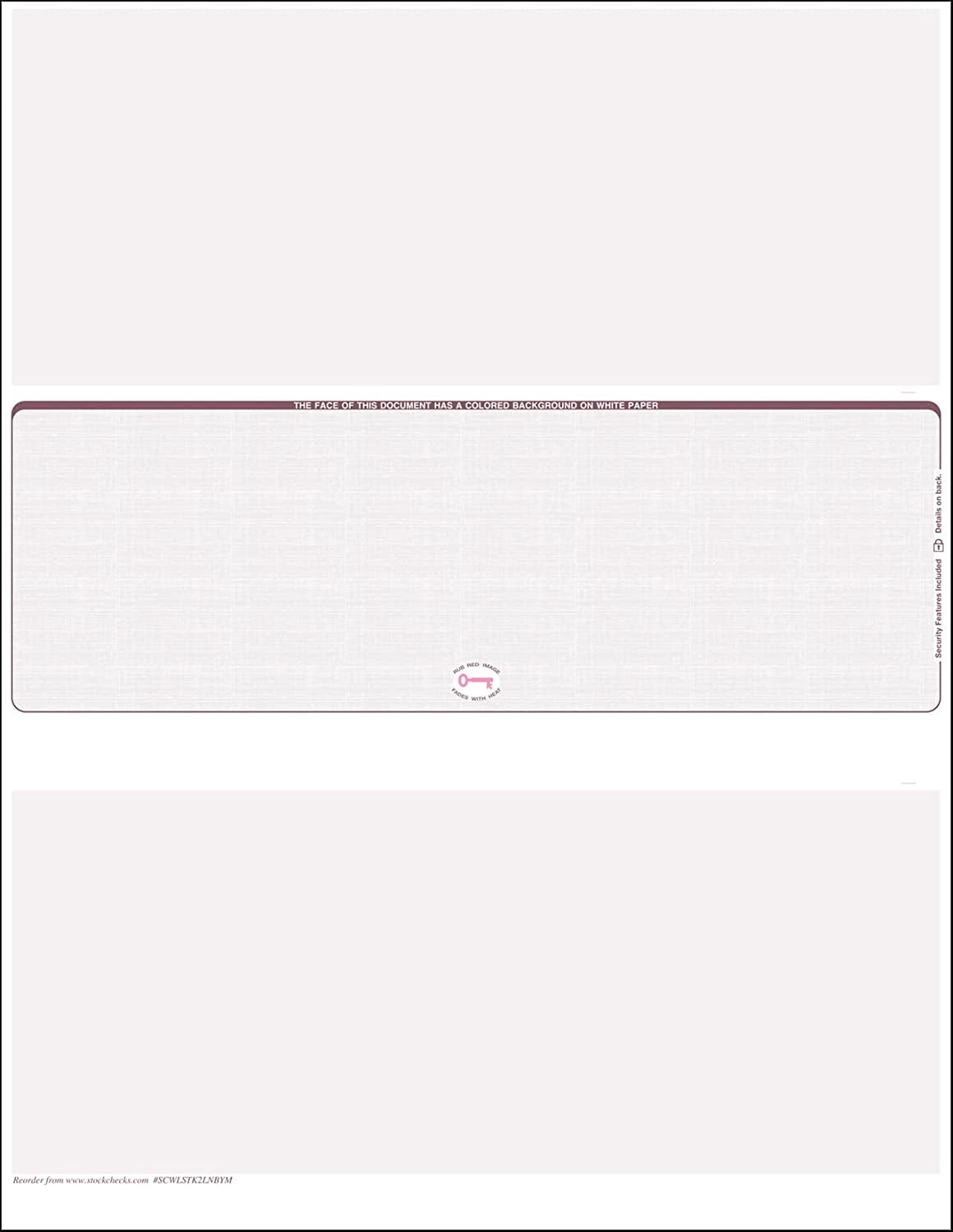 500 Burgundy- Linen Laser Check Stock, (Check at Middle) Blank Laser ...