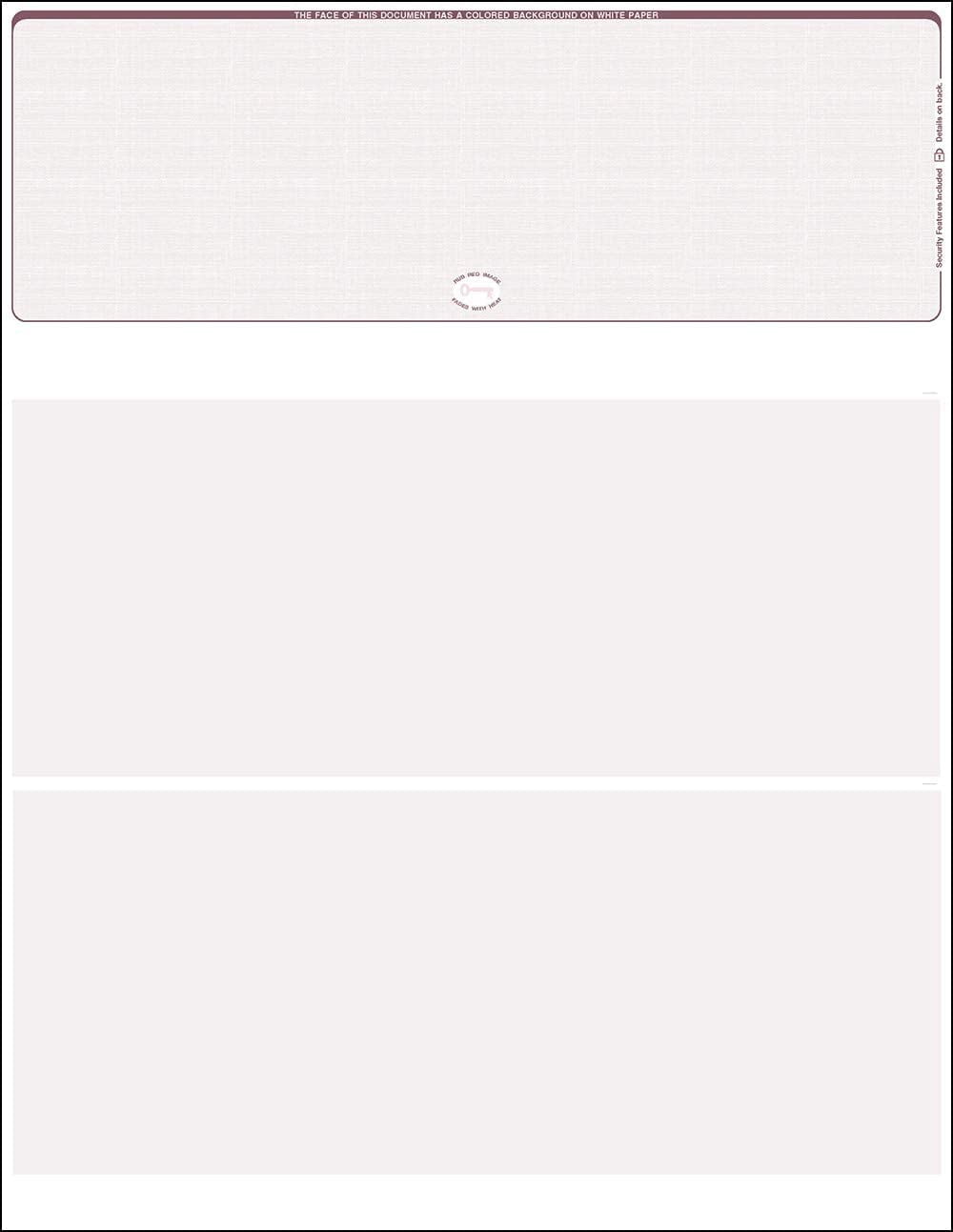 500 Burgundy- Linen Laser Check Stock, (Top Position) Blank Laser ...
