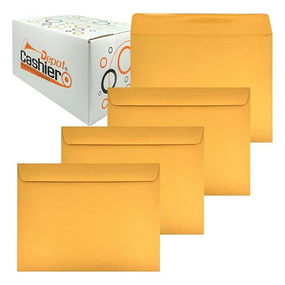 500 Cashier Depot - 6 x 9 Inch Brown Booklet Envelopes, 24 lb Paper ...