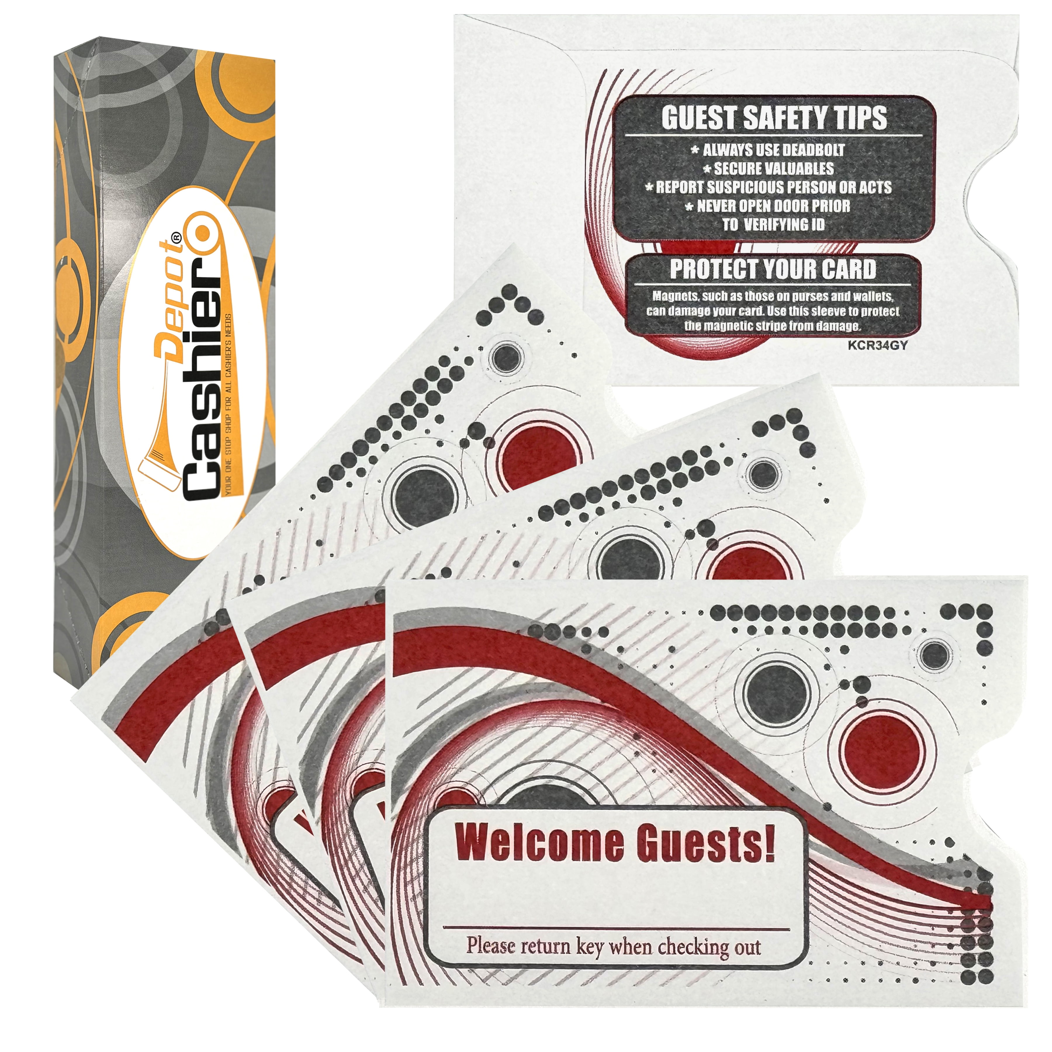500 Cashier Depot Hotel Key Card Envelope, Motel Key Card Sleeve ...