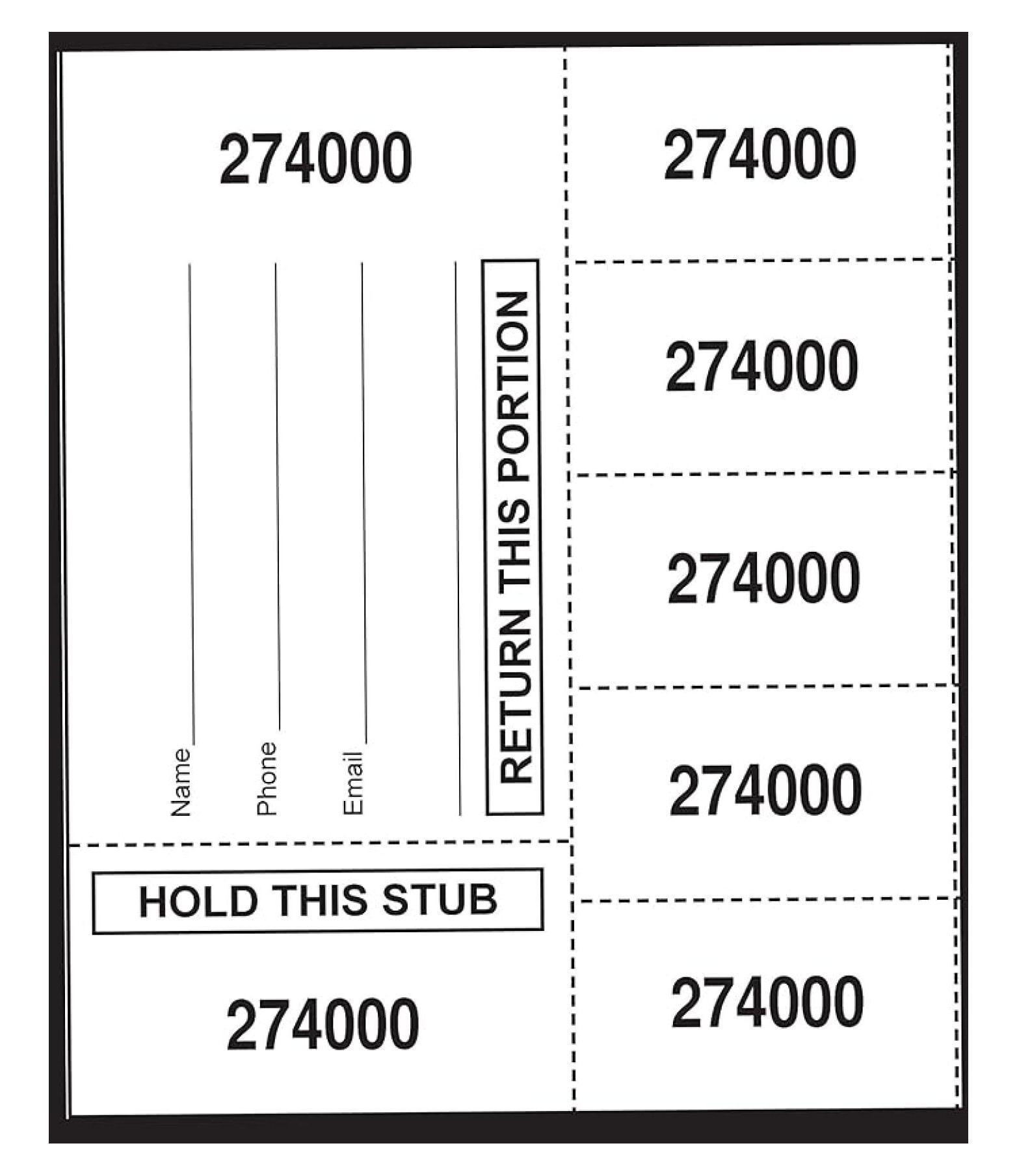500 Chinese Auction Tickets - Tricky Tray Raffle - 5 Bid Numbers per ...
