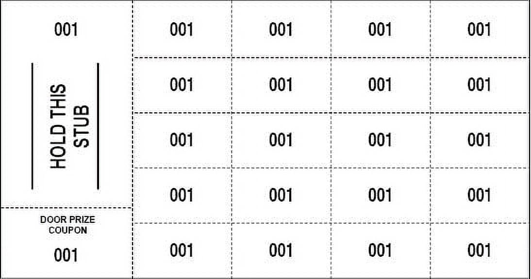 500 Chinese Tickets - Starting at Number 001- "Hold This Stub" - 5-25 ...