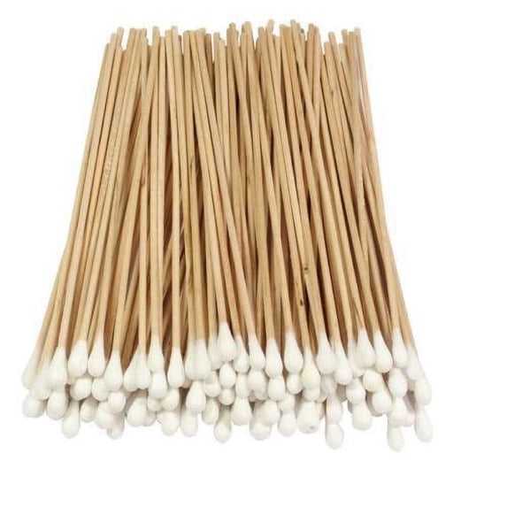 NOBRAND, 500 Cotton Swabs, 6-inch Extra Long Wood Handle Applicators ...