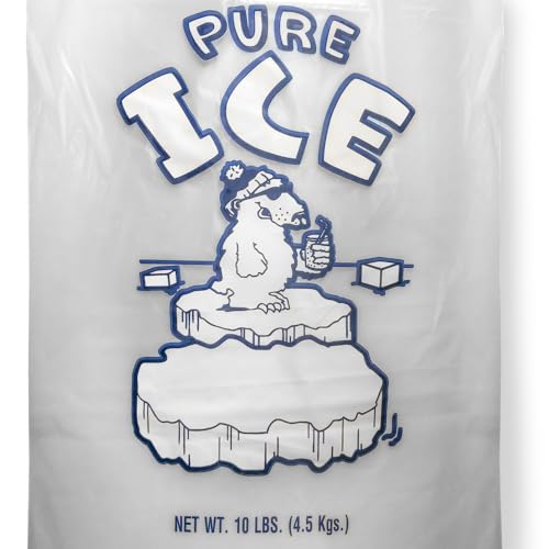 (500 Count) 10 lb Ice Bags with Drawstring, 12" x 18" Heavy-Duty ...