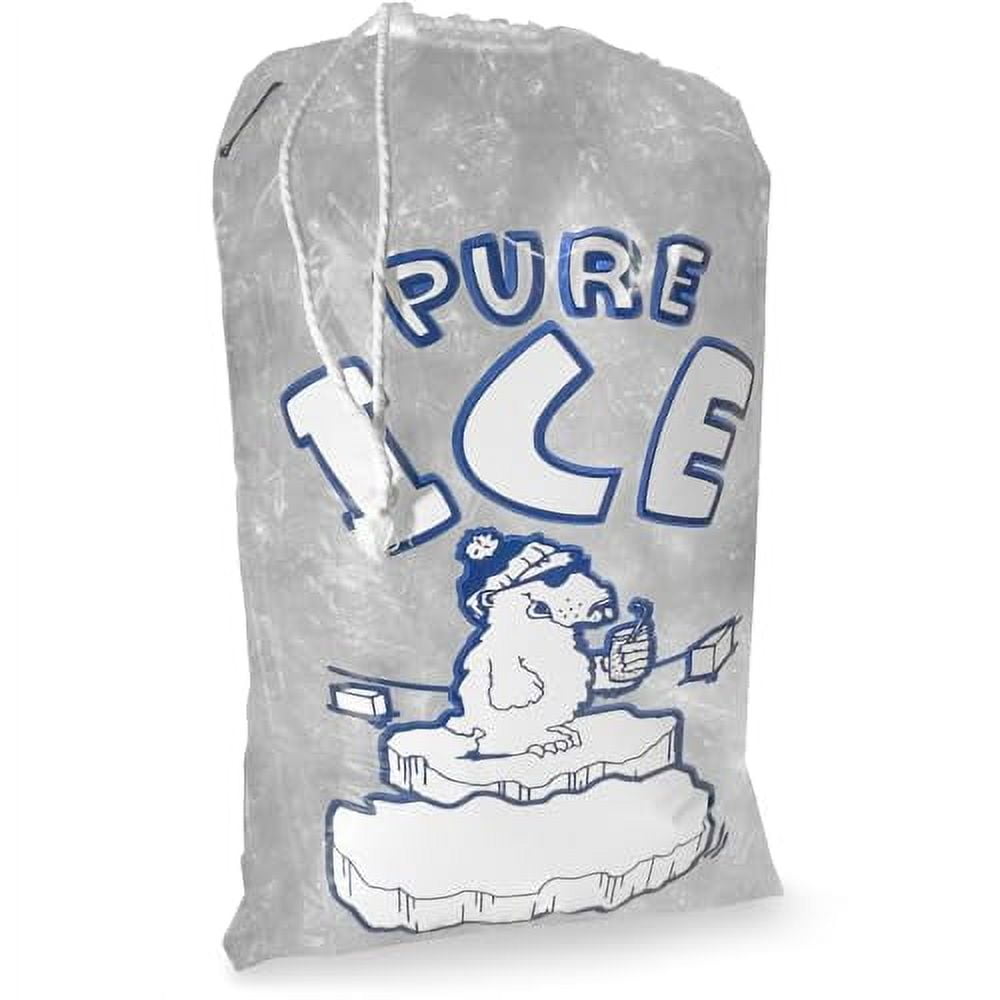 (500 Count) 10 lb Ice Bags with Drawstring, 12" x 18" Heavy-Duty ...