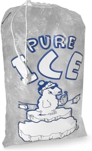 (500 Count) 10 lb Ice Bags with Drawstring, 12" x 18" Heavy-Duty ...
