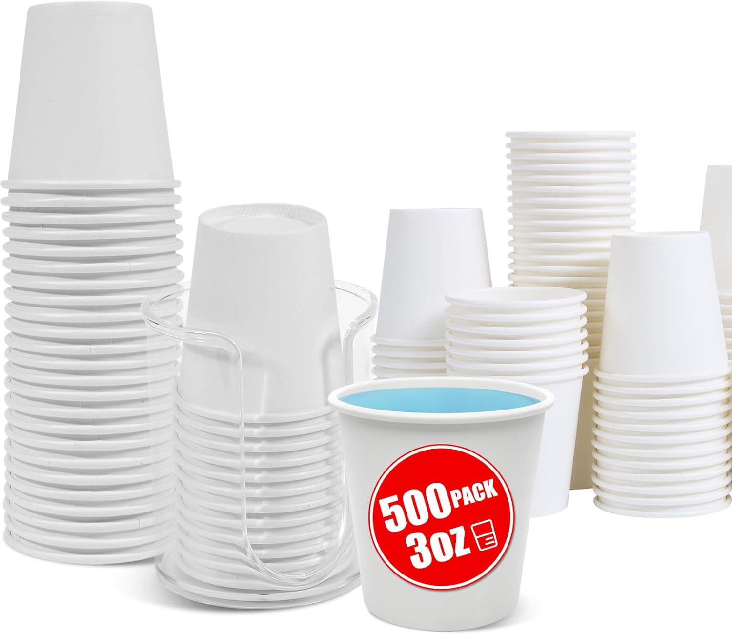 500 Count 3 oz Disposable Bathroom Cups, Small Mouthwash Cups, White ...