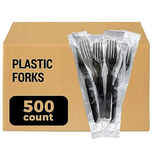 [500 Count] 3X Heavy Duty Plastic Forks Individually Wrapped ...