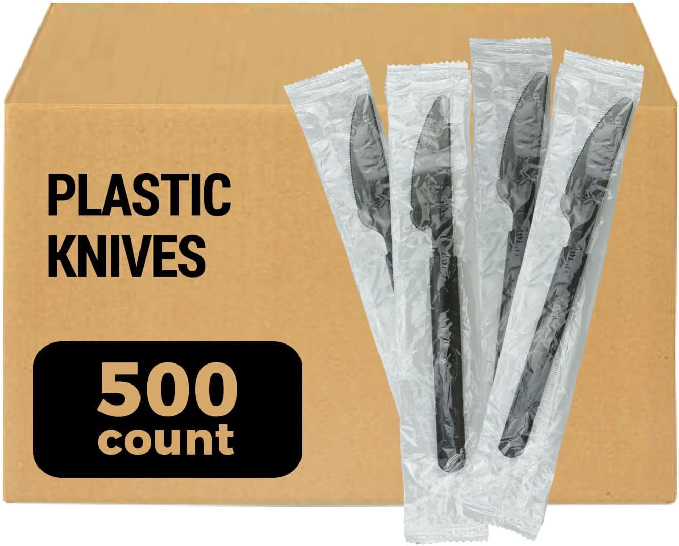 [500 Count] 3X Heavy Duty Plastic Knives Individually Wrapped ...