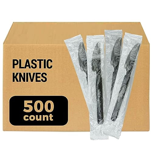 [500 Count] 3X Heavy Duty Plastic Knives Individually Wrapped ...