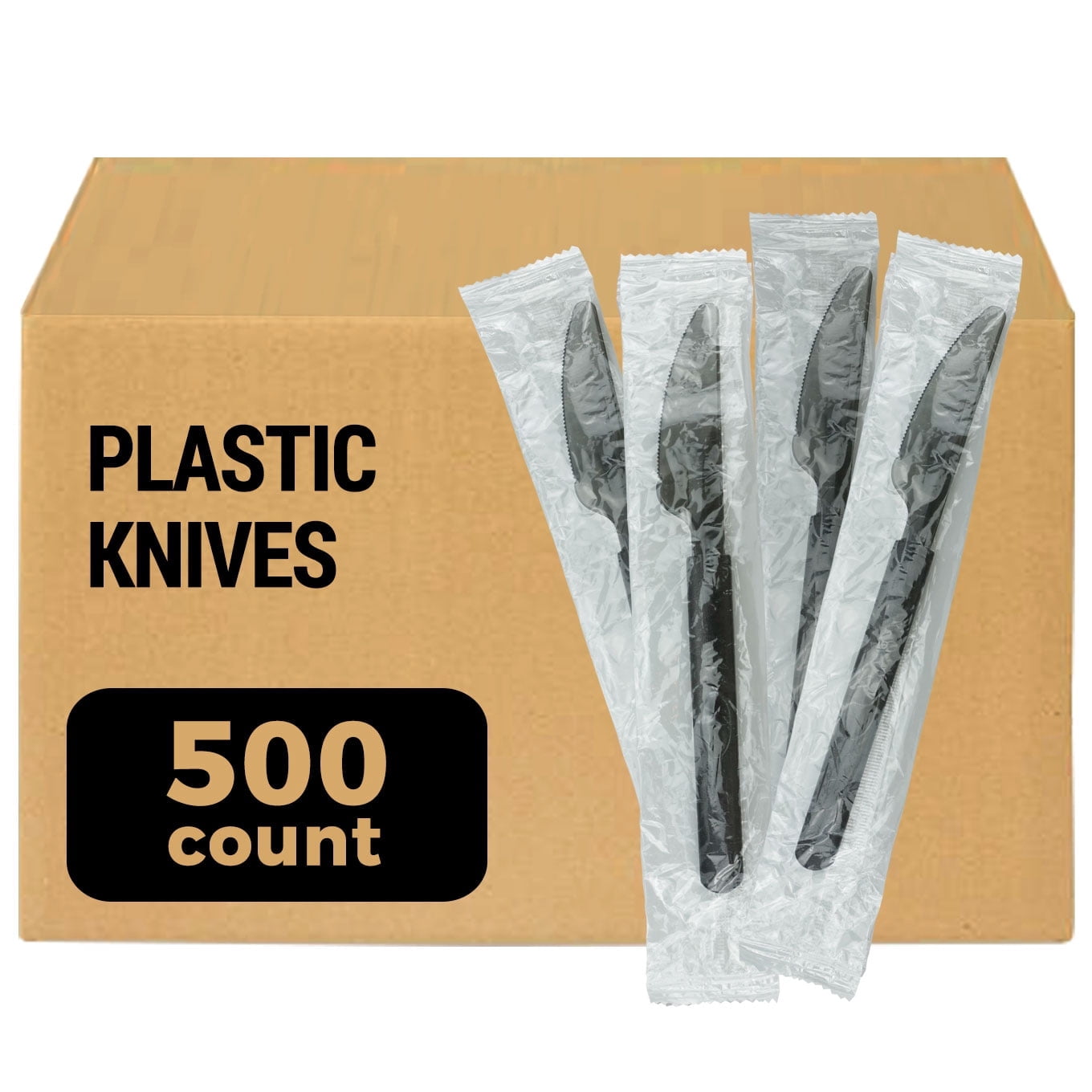 [500 Count] 3X Heavy Duty Plastic Knives Individually Wrapped ...