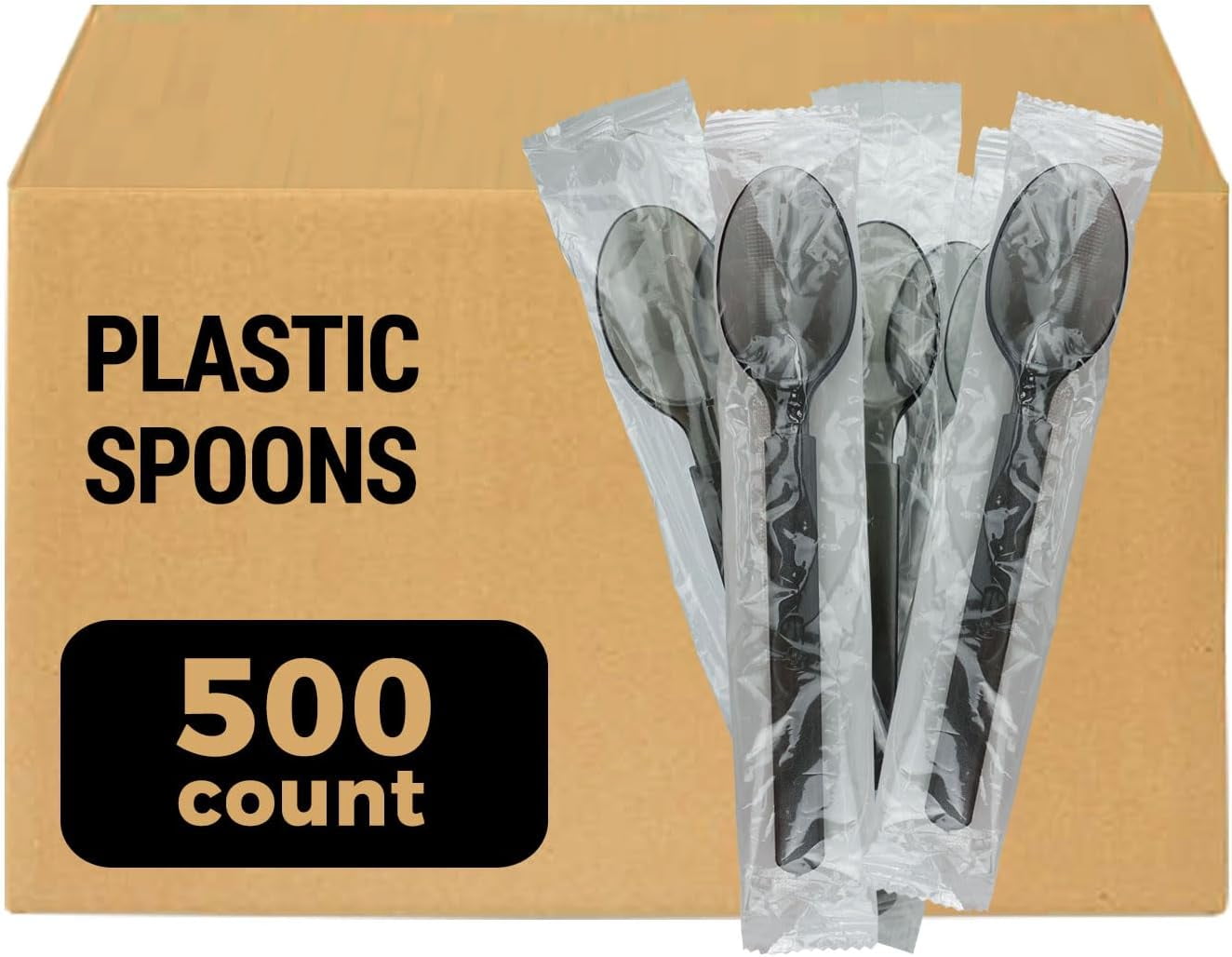 [500 Count] 3X Heavy Duty Plastic Spoons Individually Wrapped ...