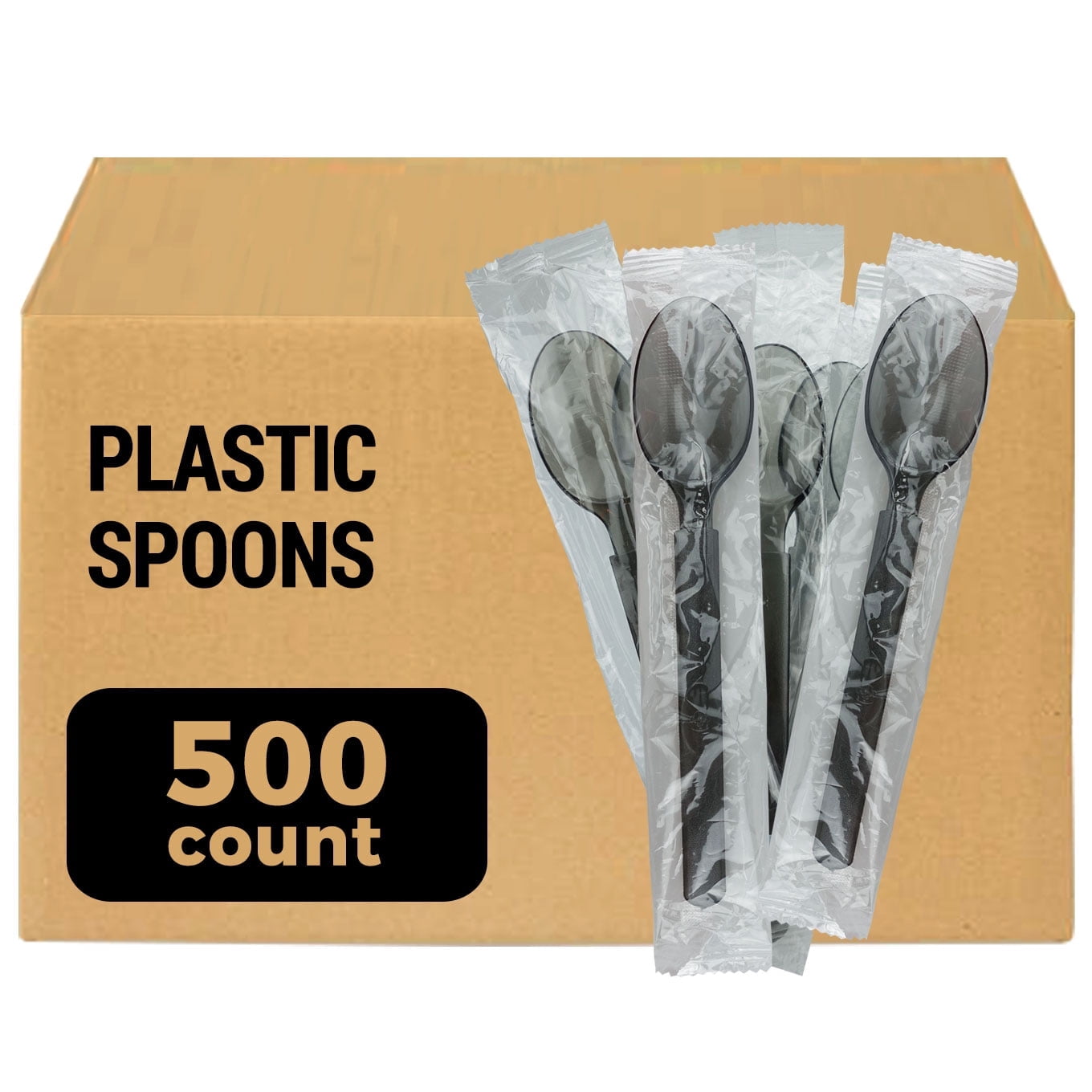 [500 Count] 3X Heavy Duty Plastic Spoons Individually Wrapped ...