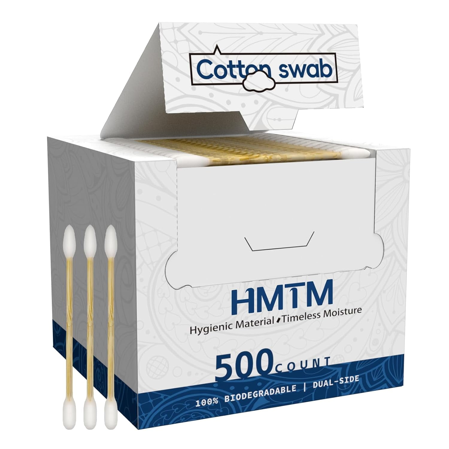 500 Count Cotton Swabs, Bamboo Cotton Swab for Eye Ears Oil Makeup ...