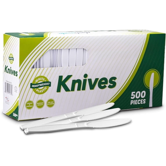 500 Count Extra Heavy duty Plastic , Disposable White , Heavyweight ...