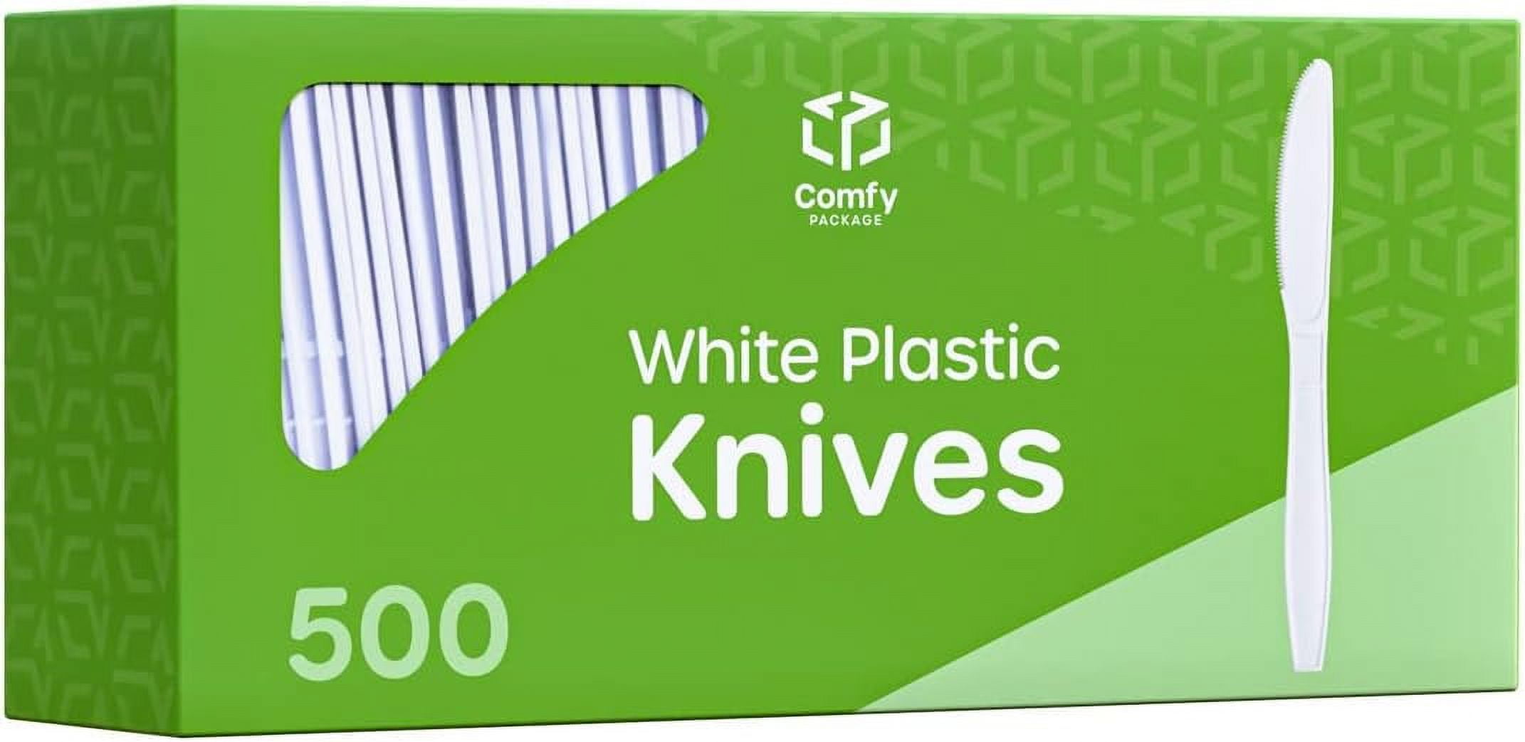 500 Count Heavy Duty White Plastic Knives, Extra Heavyweight Disposable ...