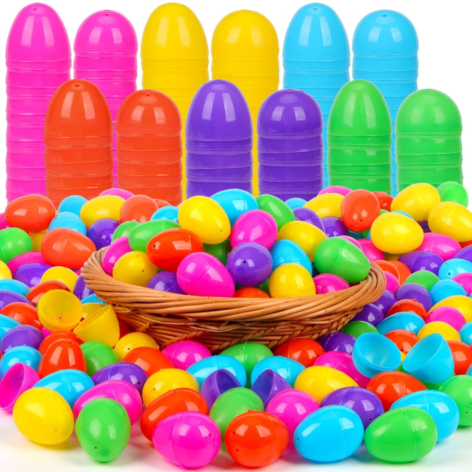A 500 Count Plastic Easter Eggs, 2.4" Fillable Easter Eggs for Easter ...