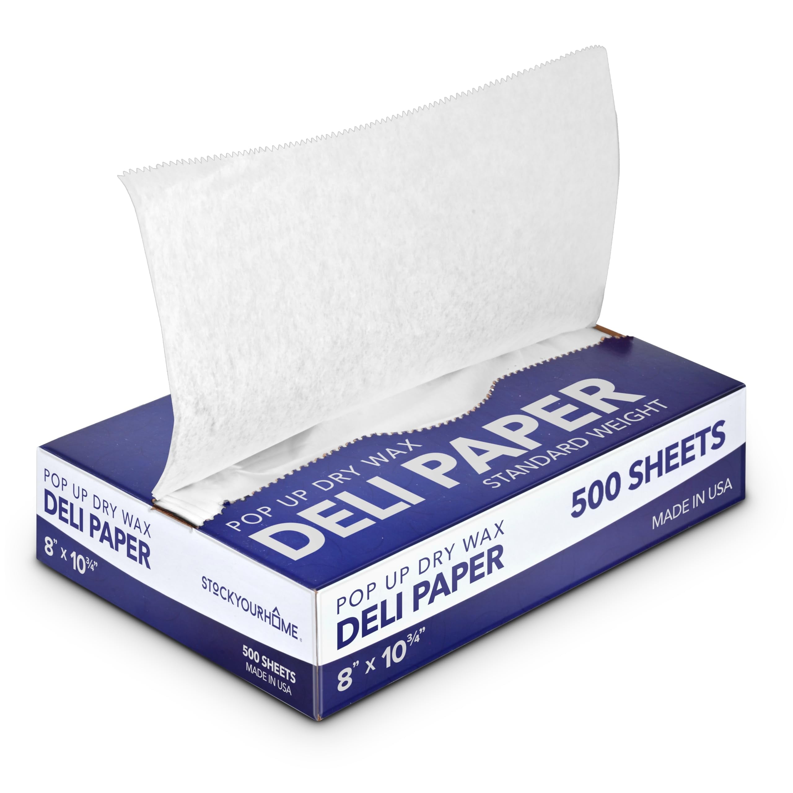 500 Count Pre-Cut Deli Wax Paper Sheets, 8” Heavy Duty Pop Up Dry Wax ...