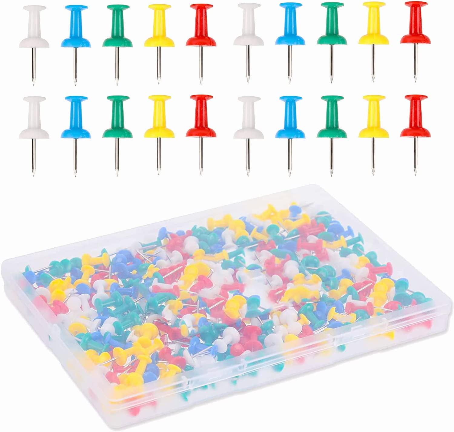 500 Count Push Pins for Bulletin Board, Multi-Color Map Thumb Tacks ...