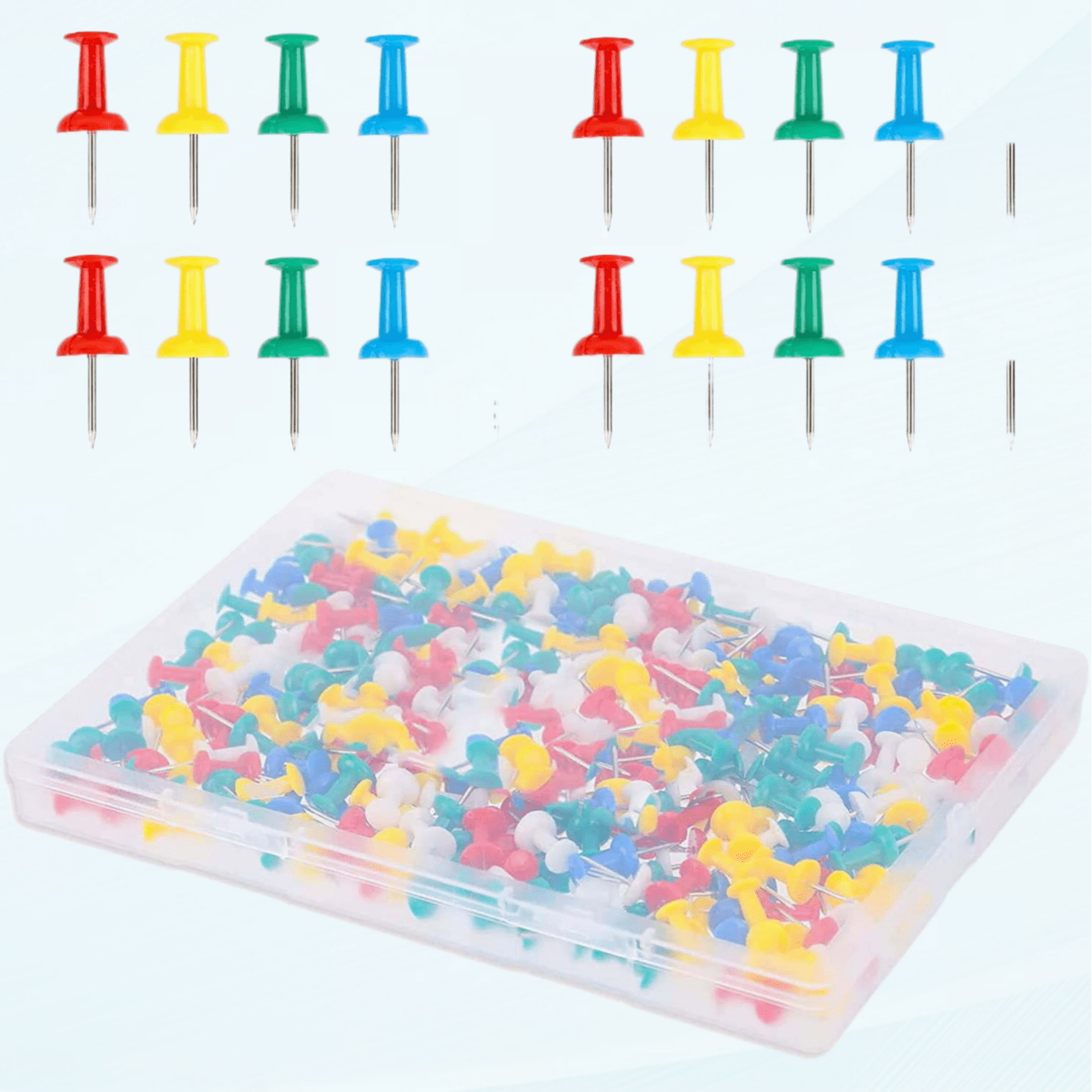500 Count Push Pins for Bulletin Board, Multi-Color Map Thumb Tacks ...