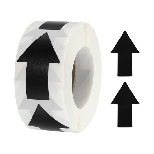 500 Count/Roll Arrow Sticker Labels 1.3x2 Inch Black Adhesive Arrow ...