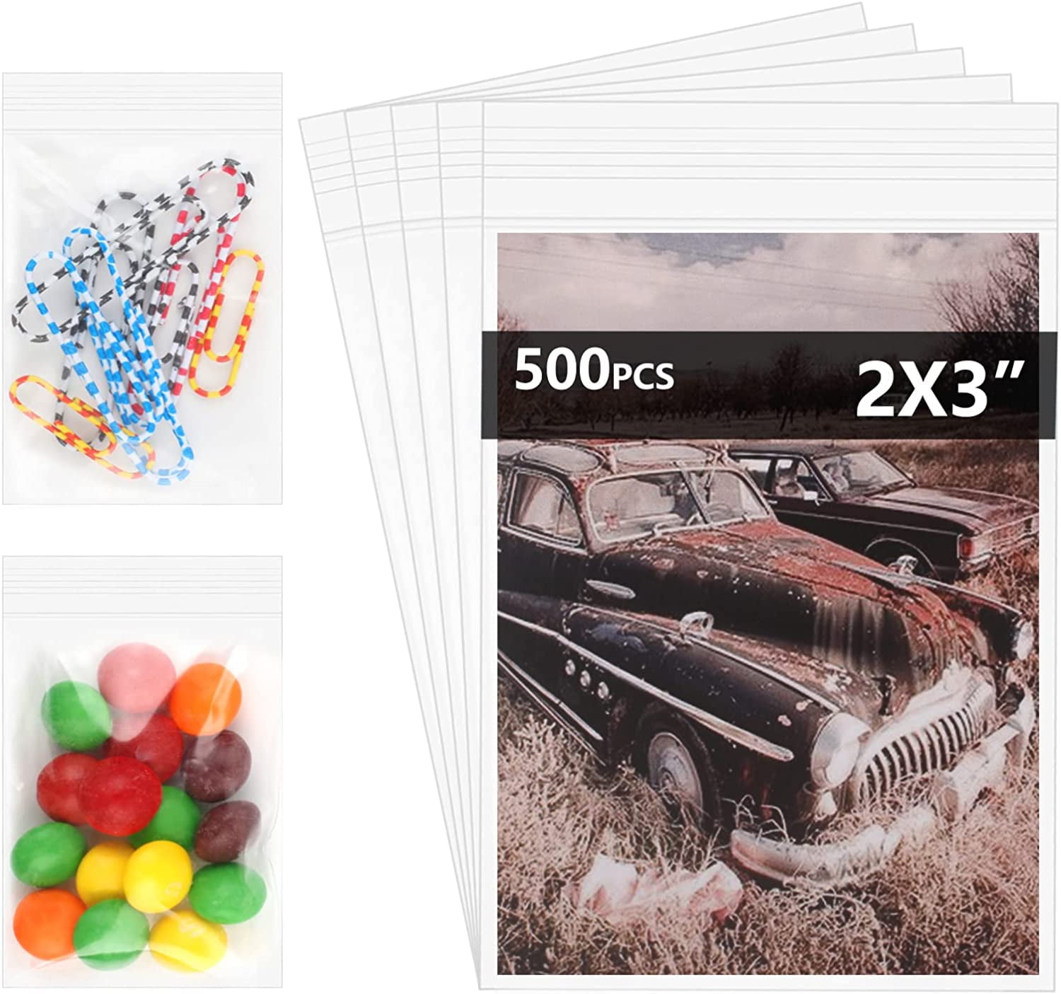 500 Count Small Plastic Bags 5*7cm, 2 Mil Small Bags Mini Bags Jewelry ...