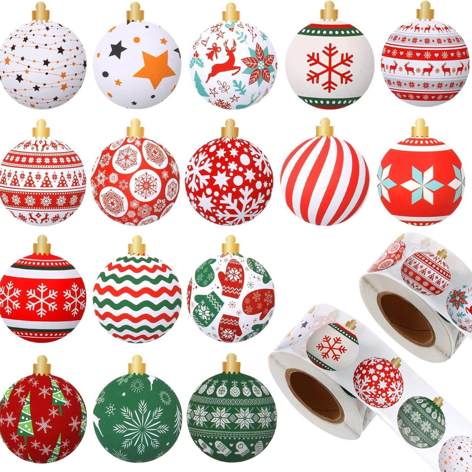 500 Counts Christmas Decorative Sticker Adhesive Wrapping Labels for ...