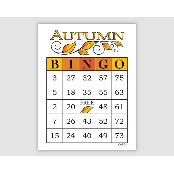 500 Cozy Autumn Bingo Game Cards, Printable , Fun Fall Party Game ...