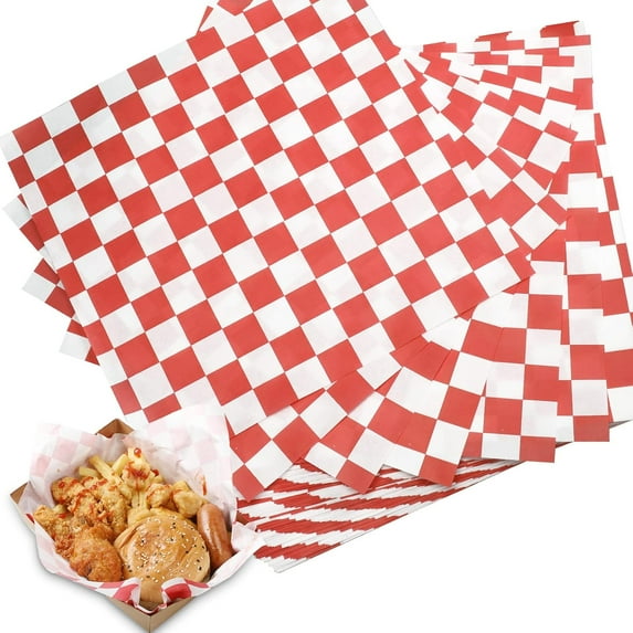 500 Deli Paper Sheets 12 x 12 Inch Red and White Checkered Food ...