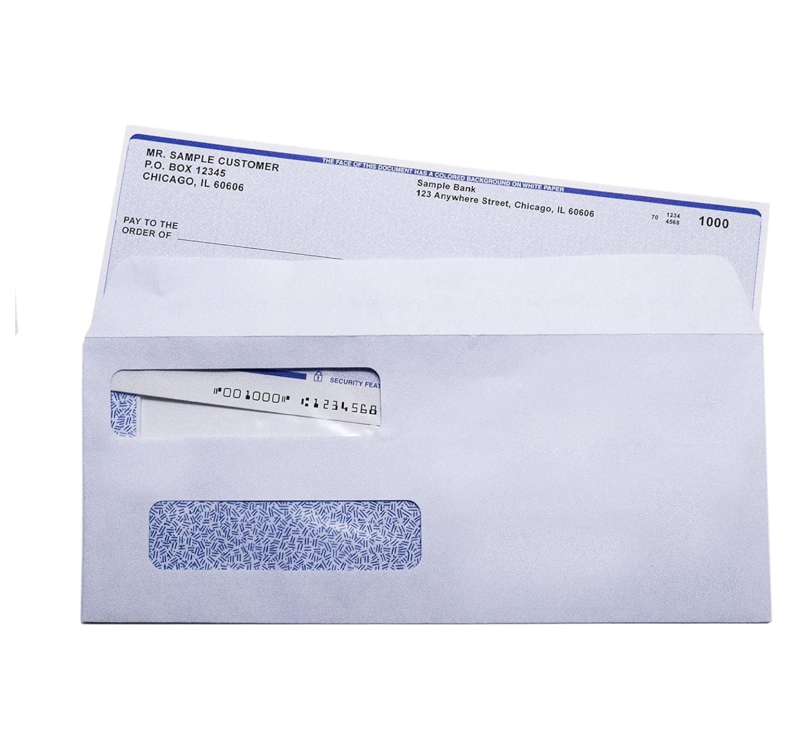 500 Double Window Security Envelopes - Self-Sealing Check Envelopes - 3 ...
